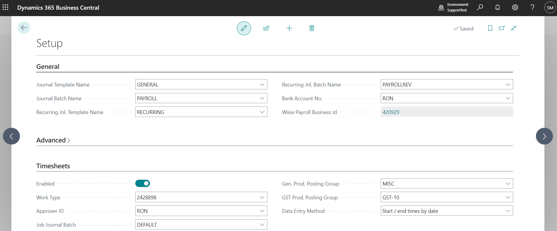 Set up Wiise Payroll for Timesheets in Wiise